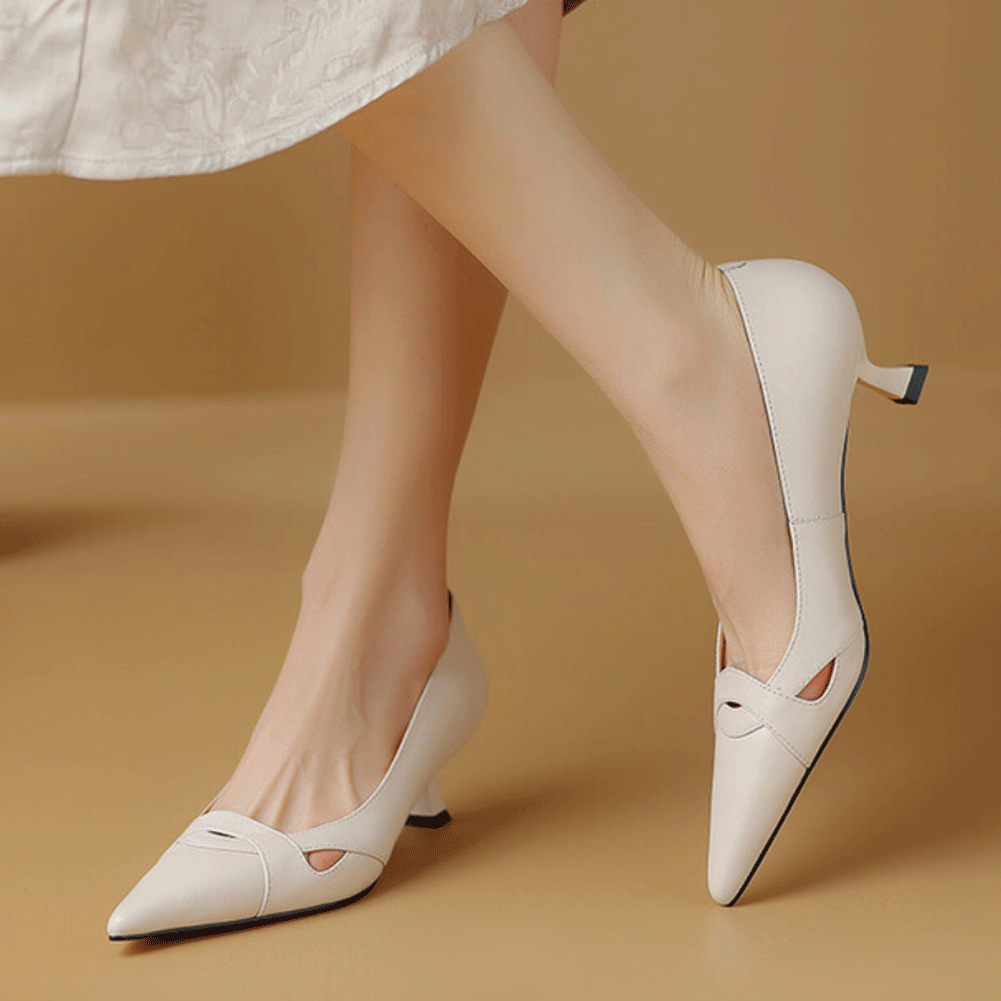 Ladies Pointed Toe Kitten Heel Shoes – i-moon